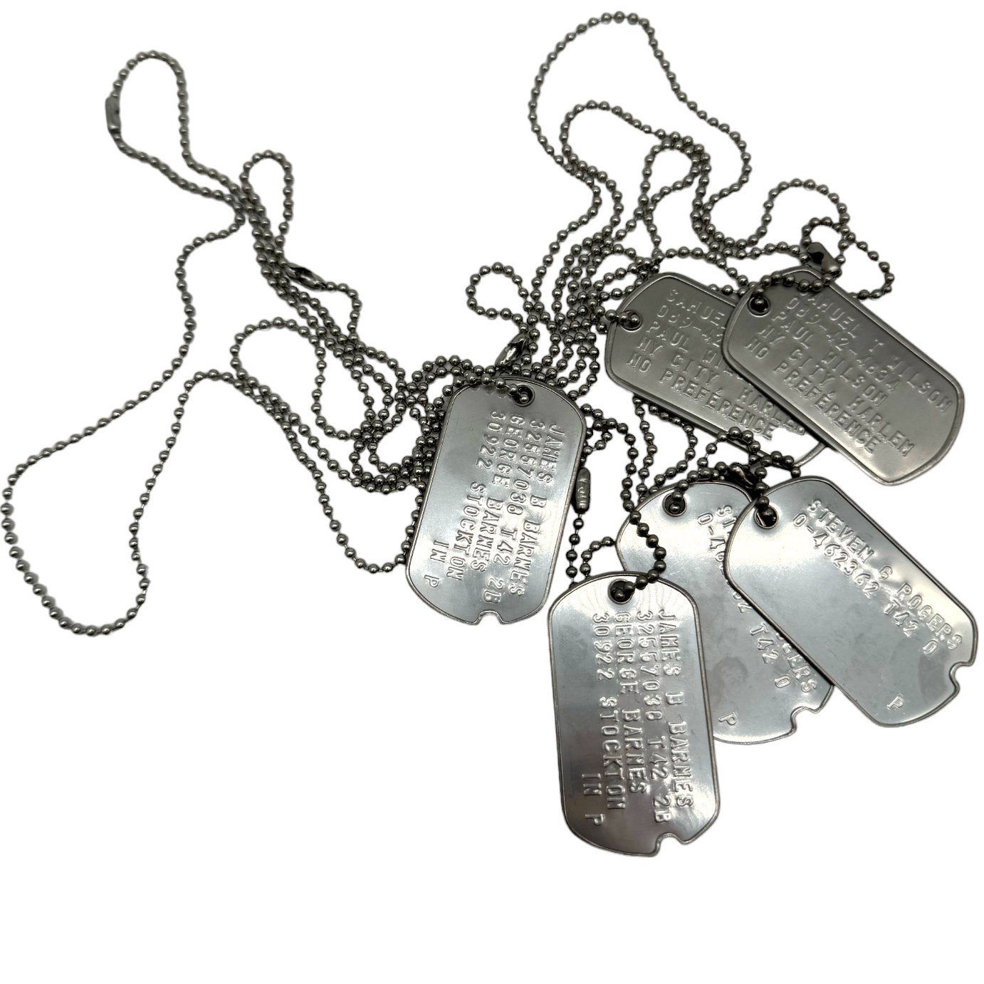 Bucky, Falcon, Captain America (Complete Collection) WWII Dog Tags ...
