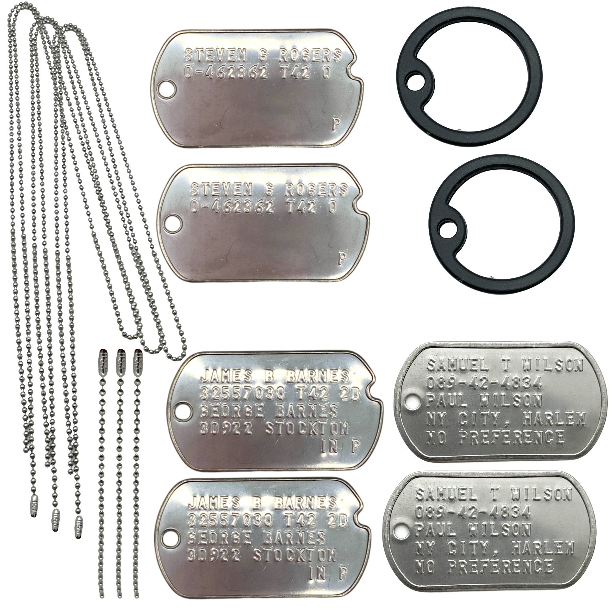 Bucky, Falcon, Captain America (Complete Collection) WWII Dog Tags ...