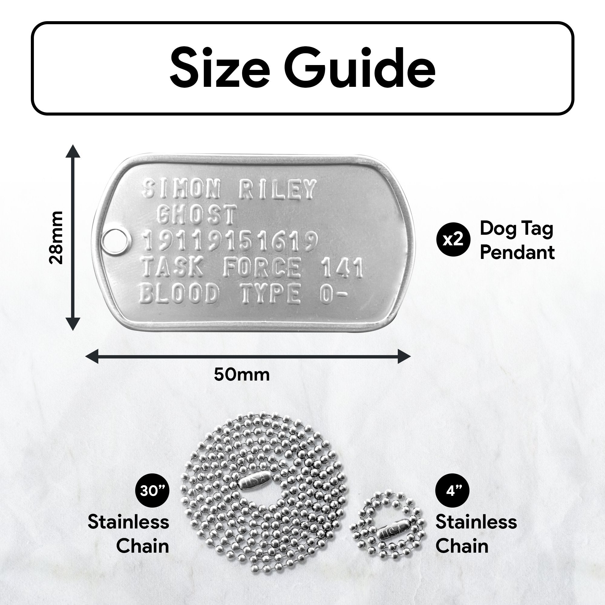 Simon 'Ghost' Riley US Military Dog Tags | TheDogTagCo