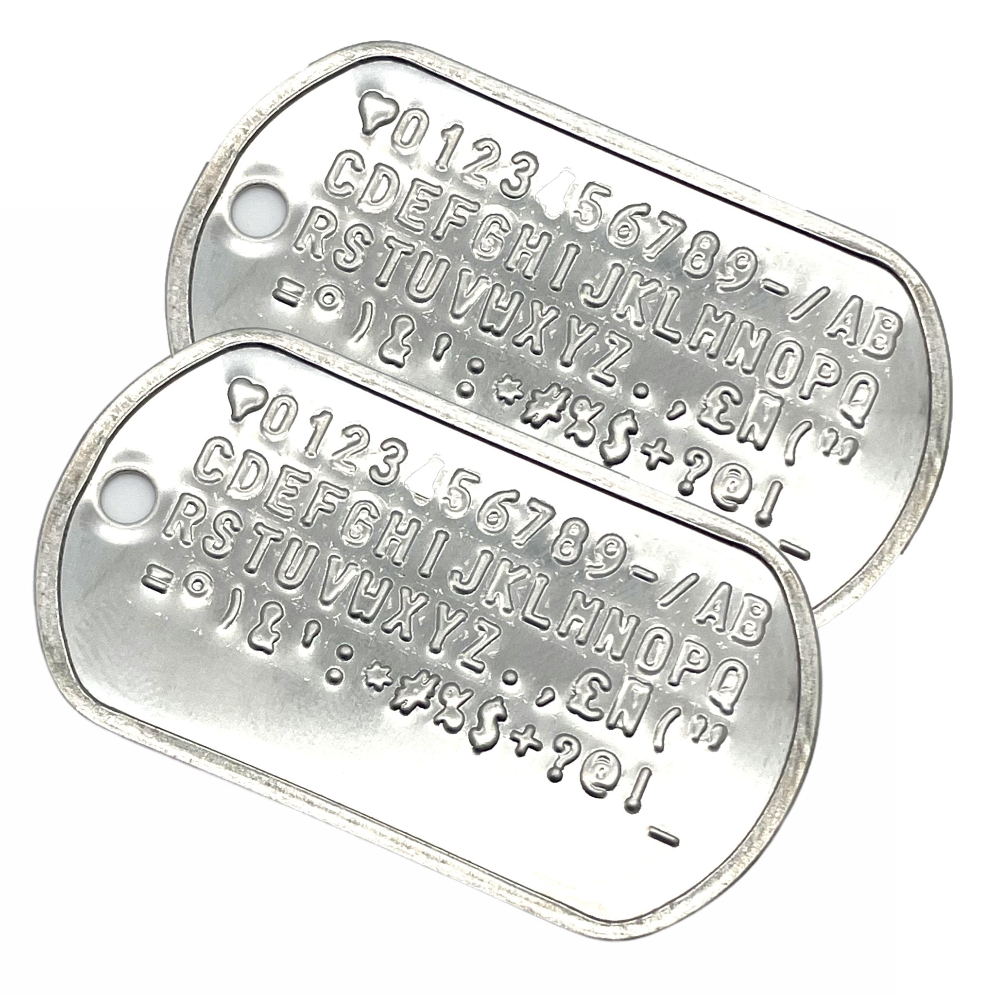 Personalised US Military Dog Tags Stainless Steel PAIR Set Embossed ...