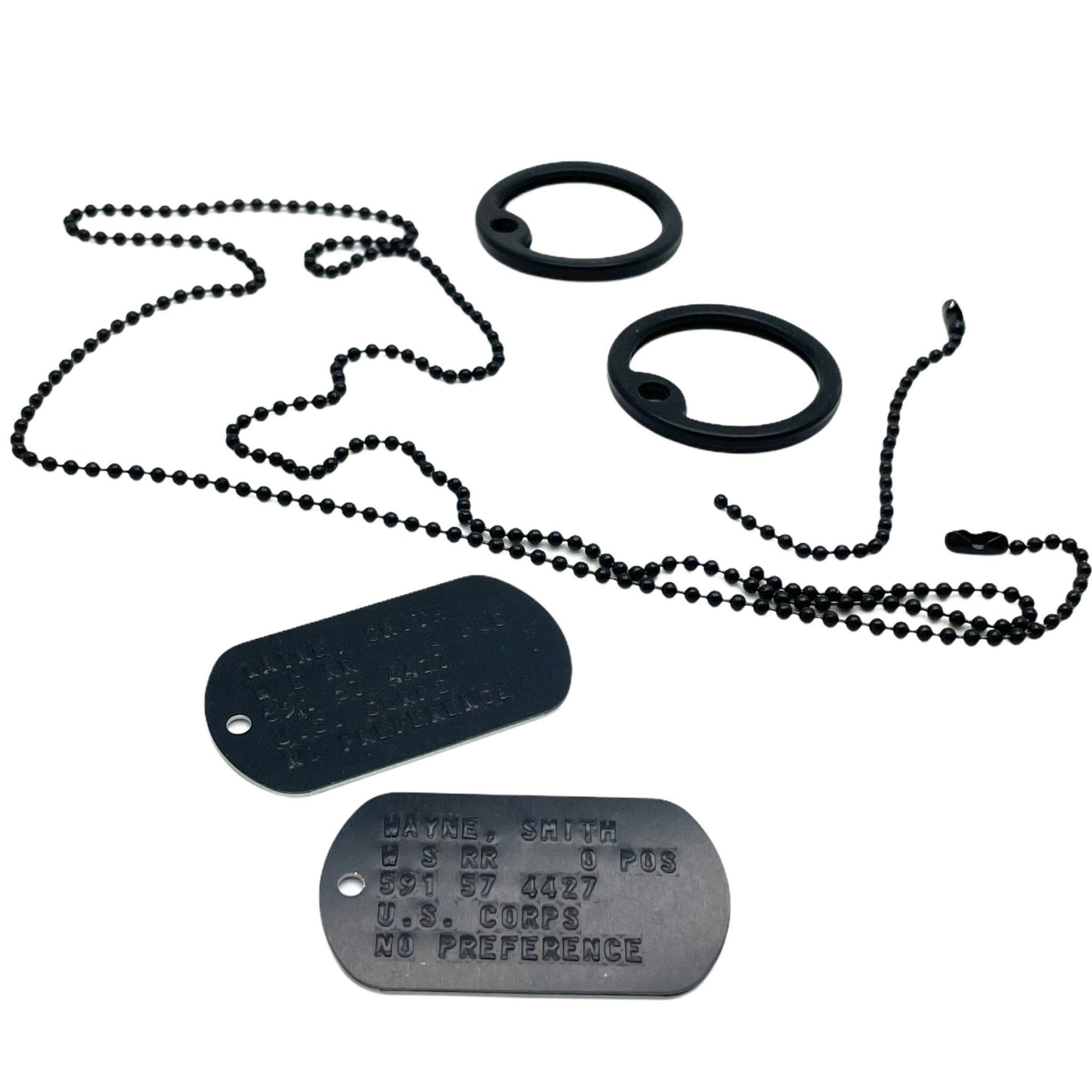 Black Special Forces U.S. Military Set Personalised Army Dog Tags ...