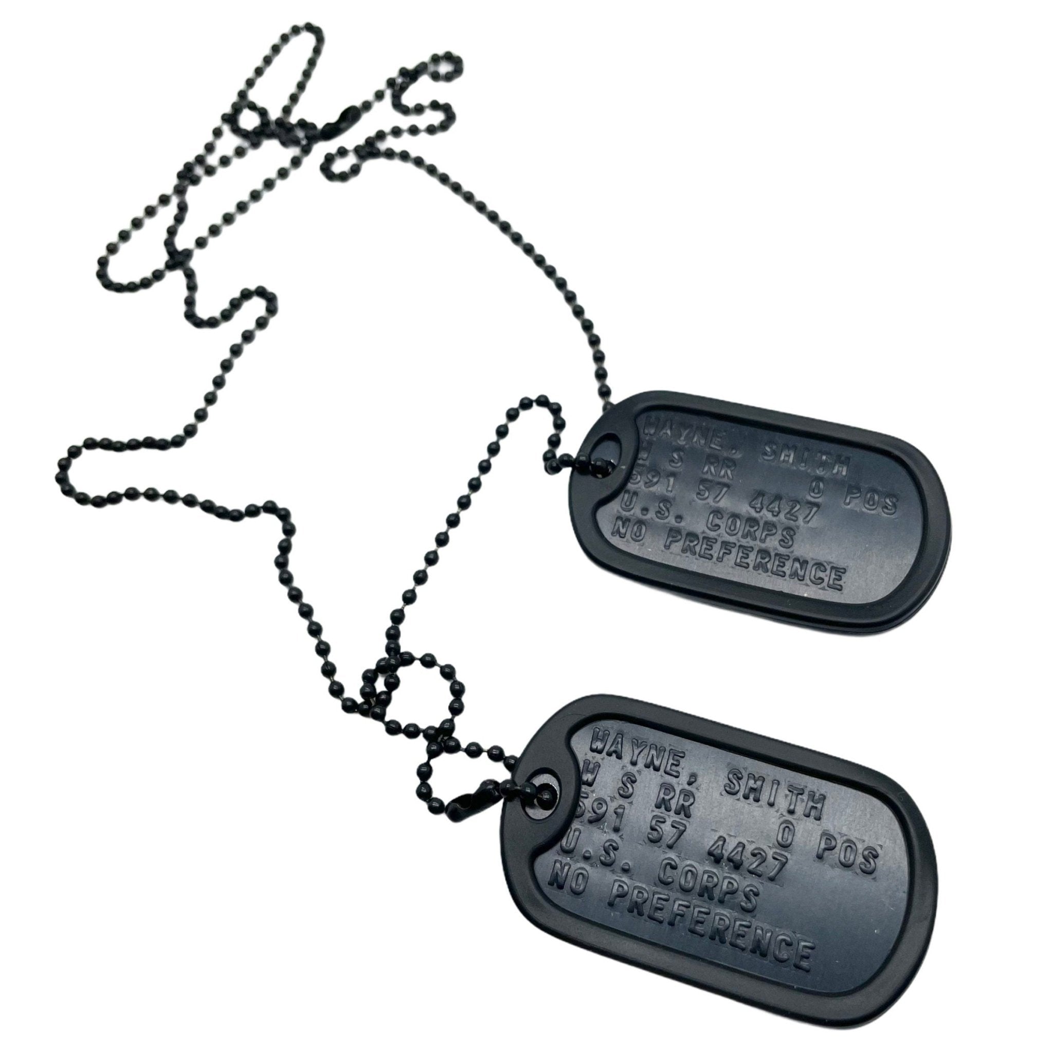 Black Special Forces U.S. Military Set Personalised Army Dog Tags ...