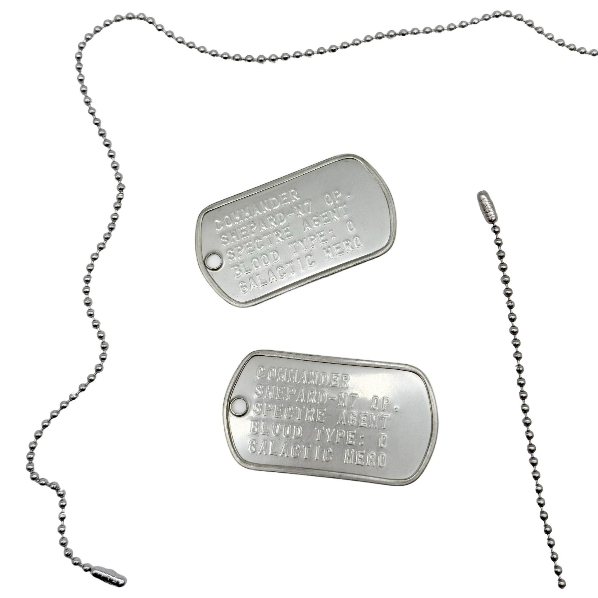 'COMMANDER SHEPARD' Inspired US Military DOG TAGS- Collector's Pendant ...
