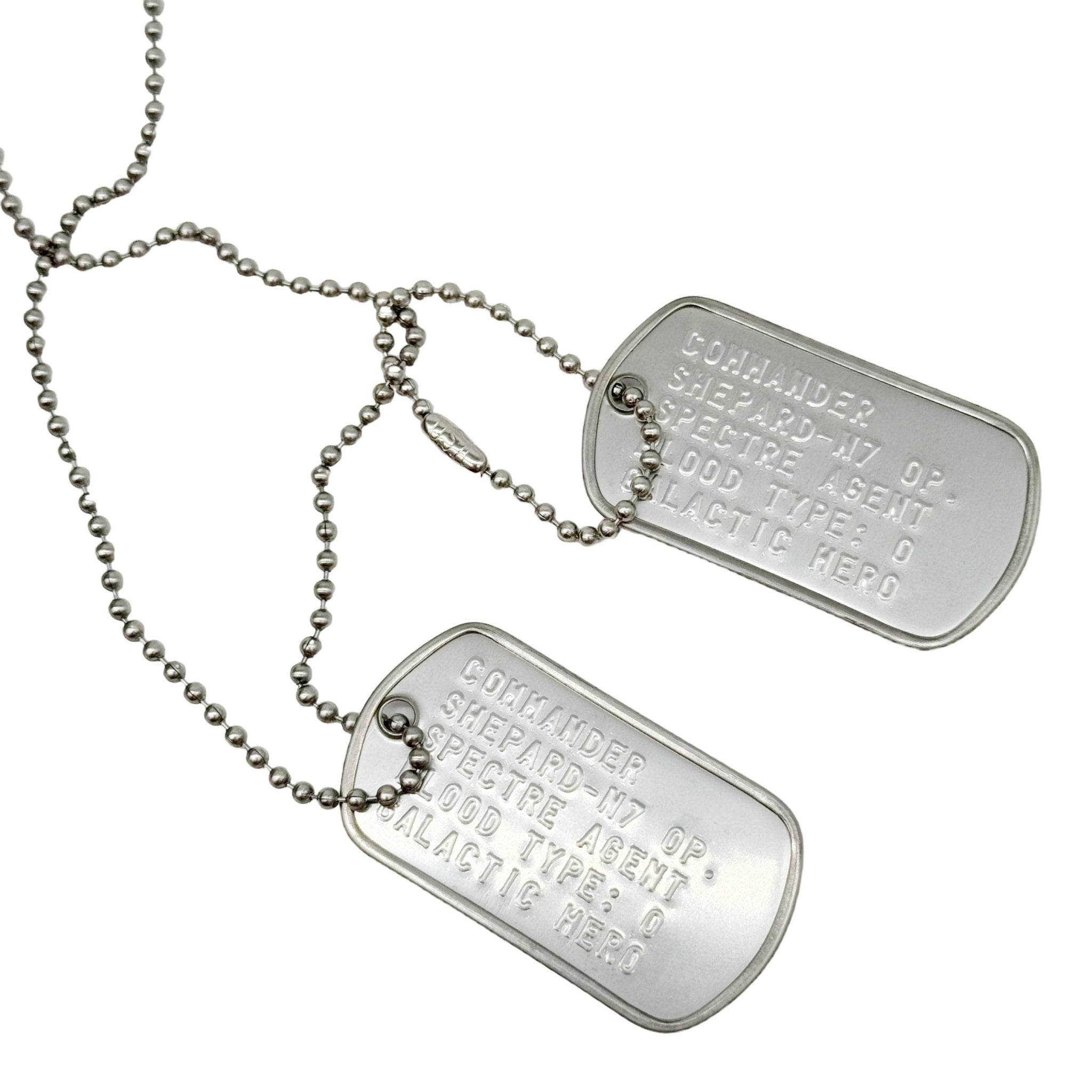 'COMMANDER SHEPARD' Inspired US Military DOG TAGS- Collector's Pendant ...