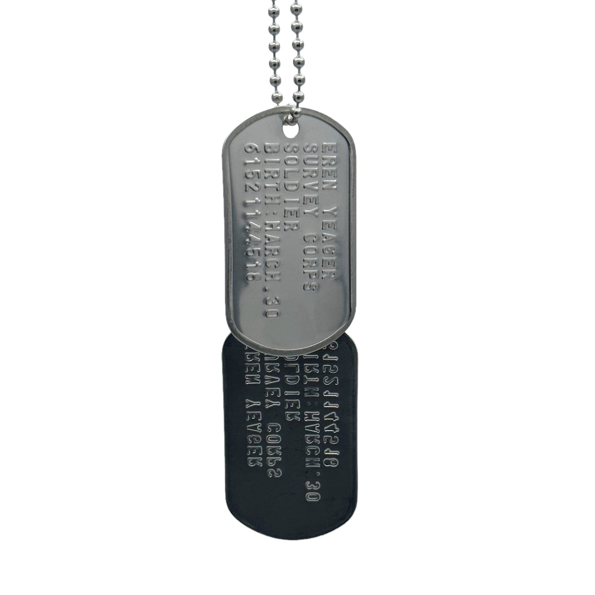 Buy 'EREN YEAGER' Dog Tags - Chains Included | TheDogTagCo