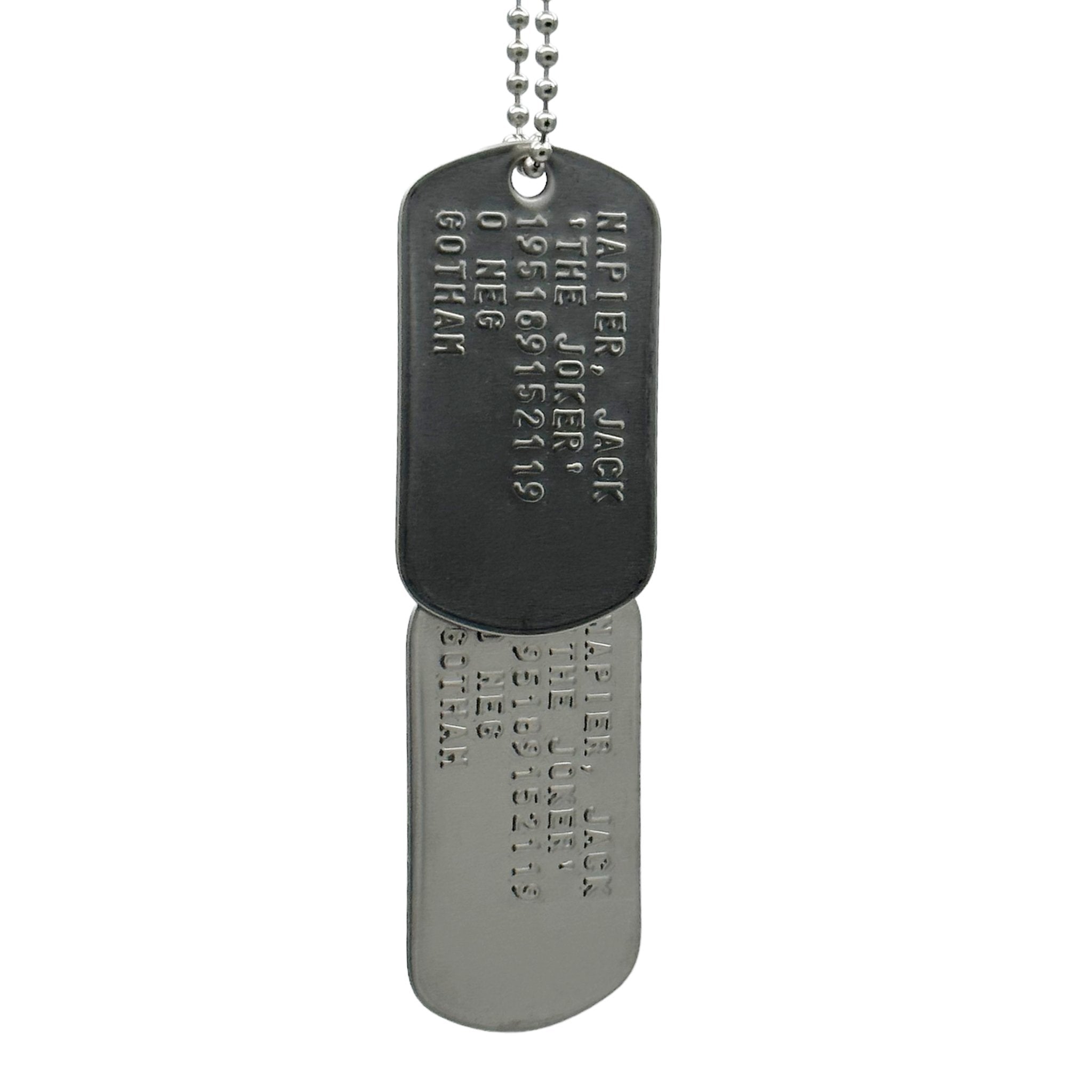 Jack Napier 'JOKER' Dog Tags - Costume Cosplay Prop Replica – TheDogTagCo
