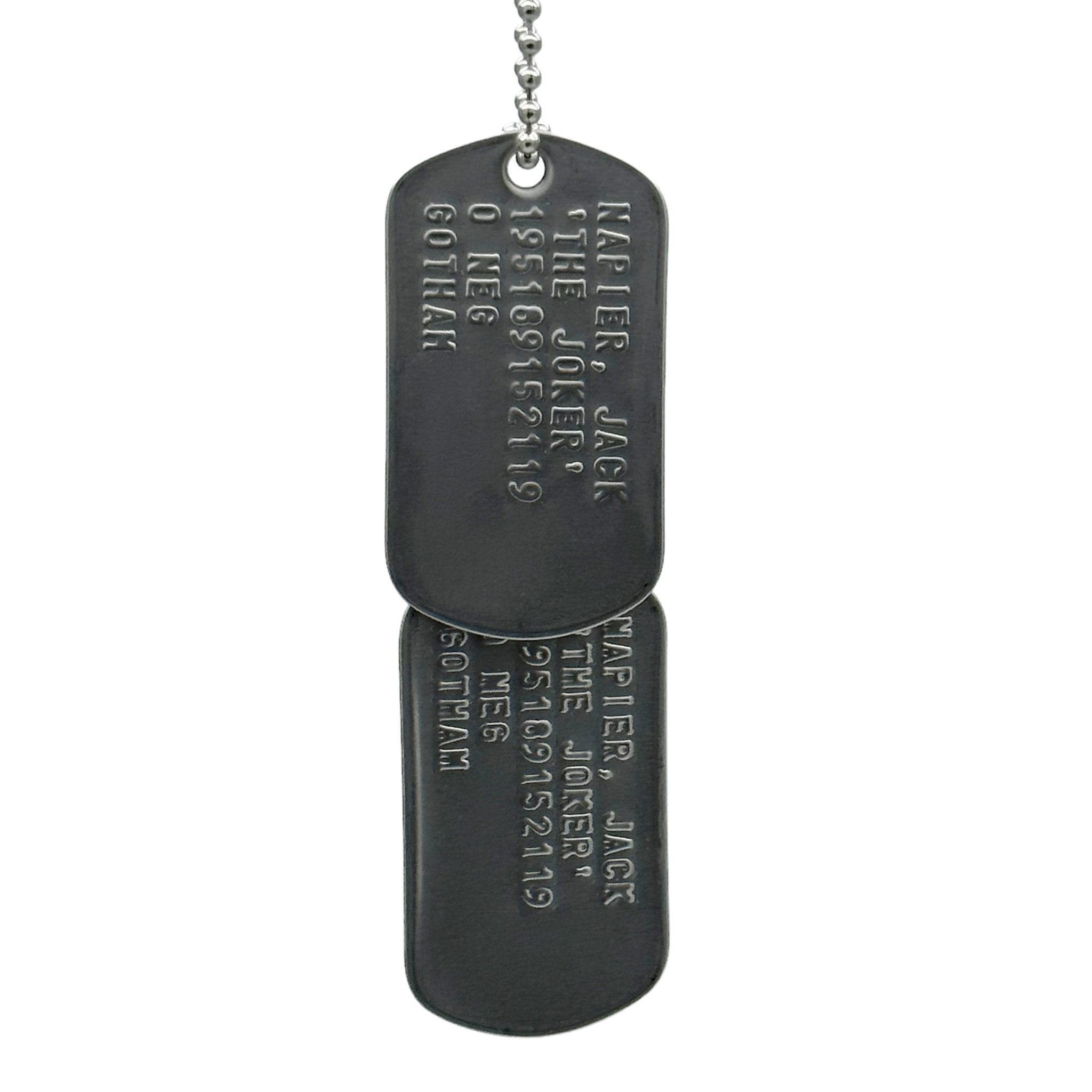 Jack Napier 'JOKER' Dog Tags - Costume Cosplay Prop Replica – TheDogTagCo