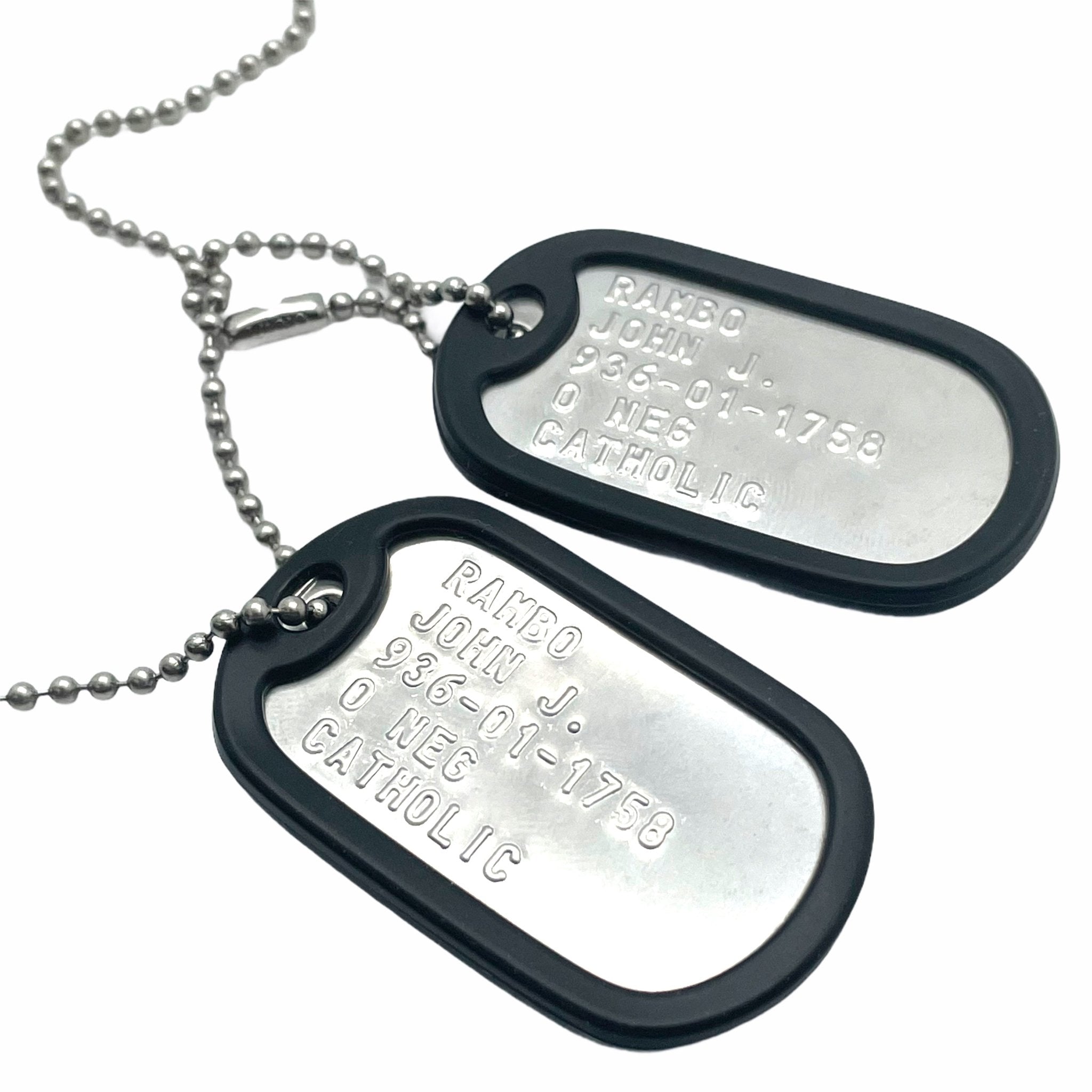 JOHN JAMES RAMBO Military Dog Tags Set Costume Prop Replica – TheDogTagCo