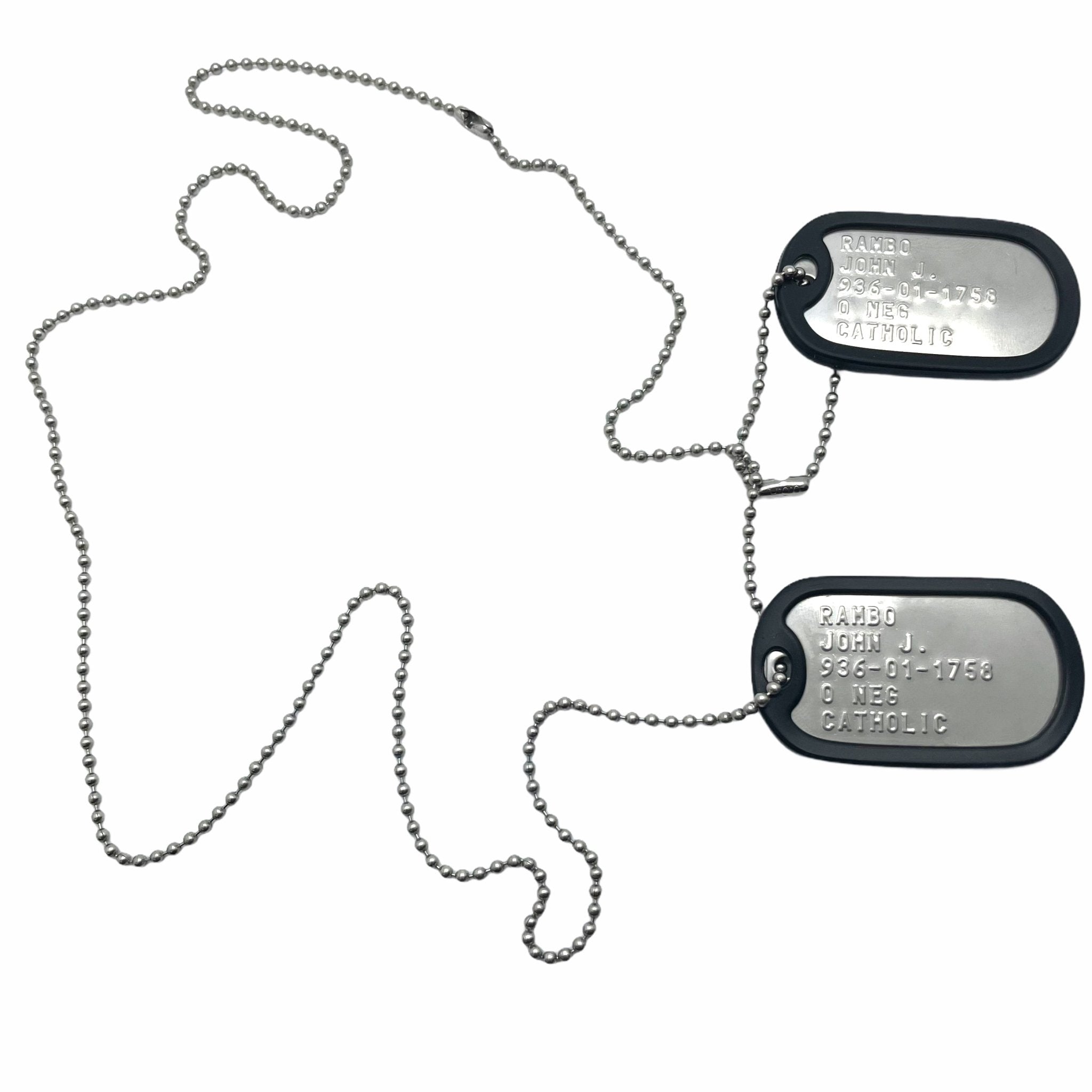 JOHN JAMES RAMBO Military Dog Tags Set Costume Prop Replica – TheDogTagCo