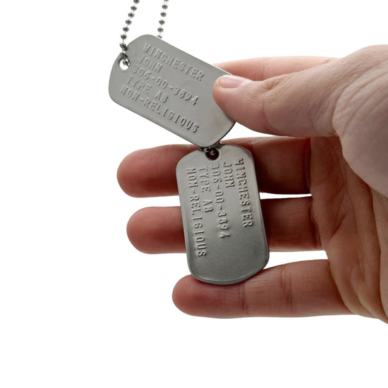 'John Winchester' Dog Tags - Costume Cosplay Prop Replica Military ...