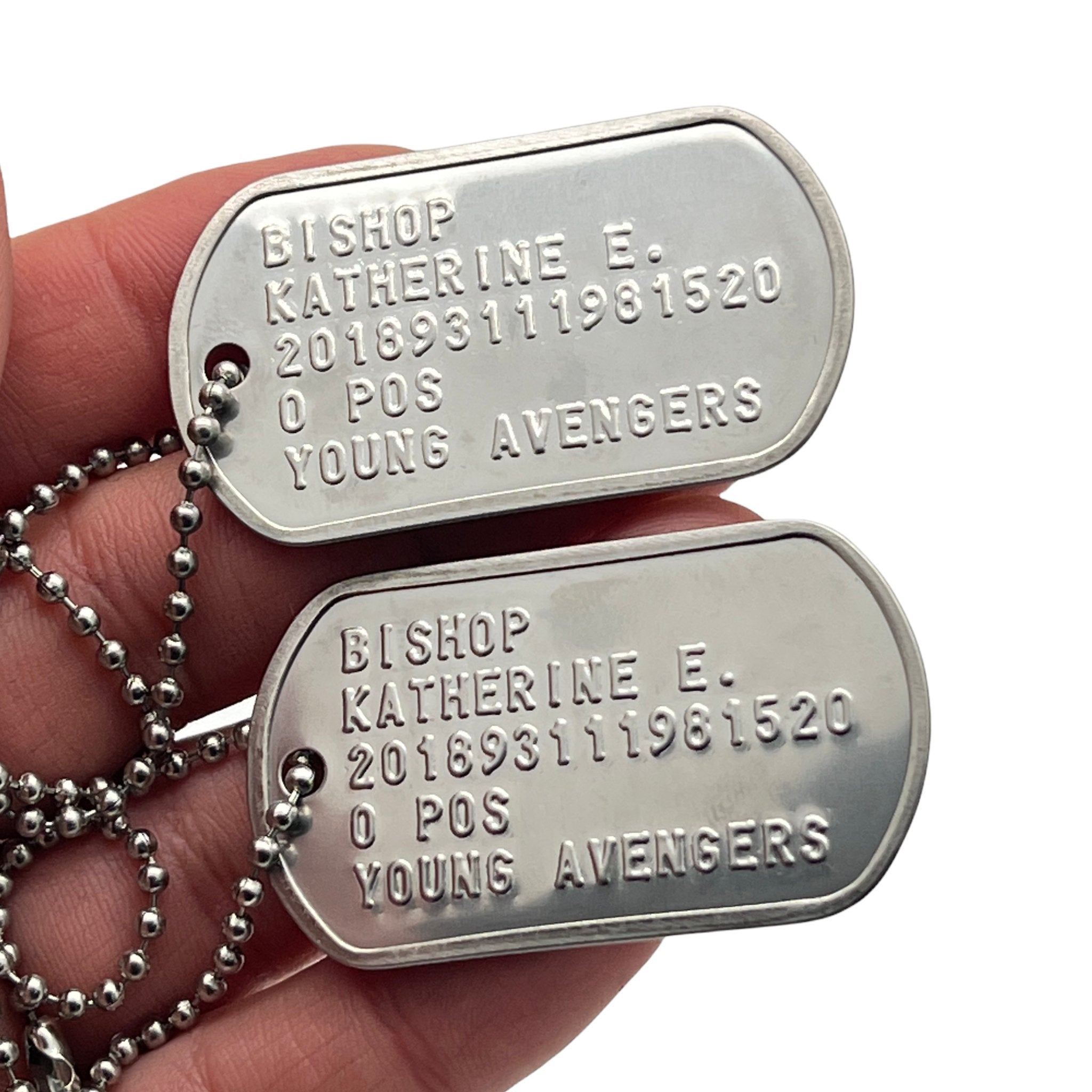 Kate Bishop 'HAWKEYE' Military Dog Tags - Costume Cosplay Prop Replica ...