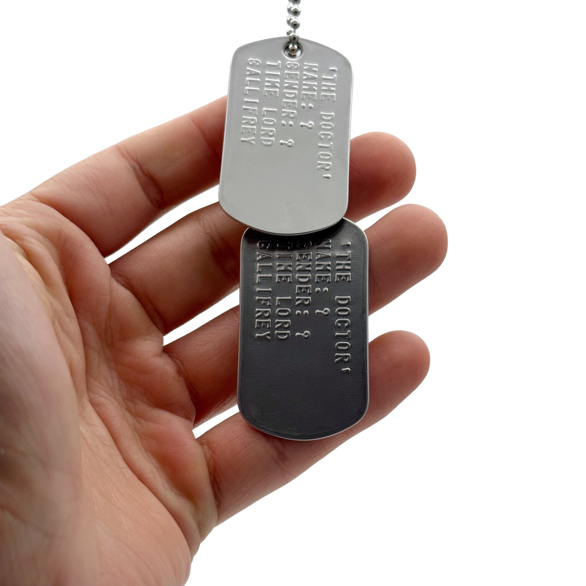 The Doctor '?' Dog Tags - Costume Cosplay Prop Replica Military ...