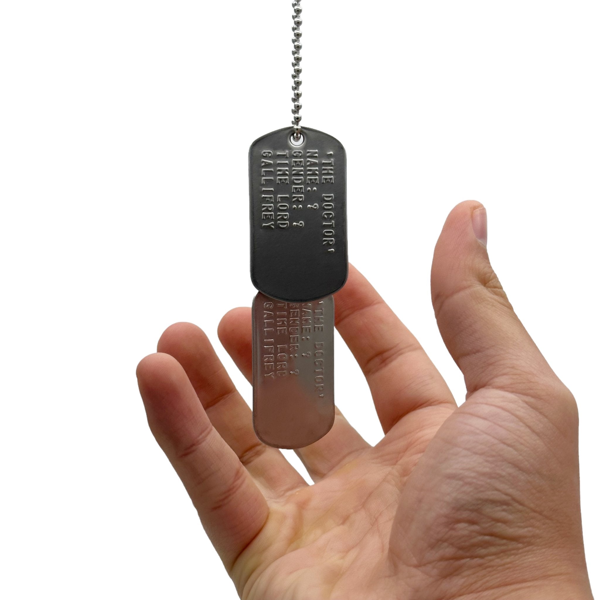 The Doctor '?' Dog Tags - Costume Cosplay Prop Replica Military ...